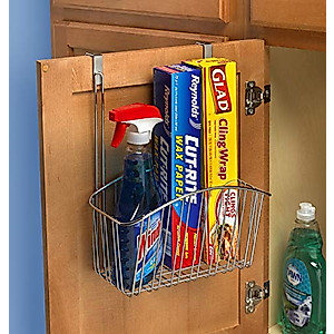 Spectrum Diversified Over-The-Cabinet Contempo Basket, Large, Chrome