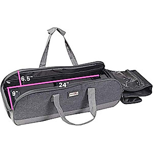 Everything Mary Rolling Craft Tote for Cricut, Brother, Silhouette Machines, Grey Heather - Machine Carrying Storage Bag for Air, Maker, Explore, Cameo - Travel Carry Case for Vinyl & Accessories