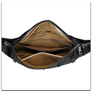 Genuine Leather Sling Bag for Women Fanny Bag Casual Hiking Daypack Crossbody Chest Bags Motorcycle Shoulder Backpack (Darkgrey)