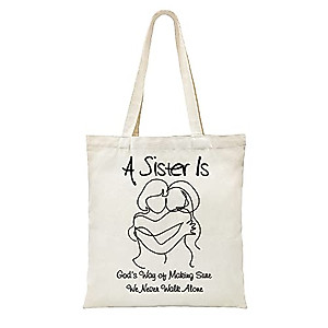 ZHANTUONE Canvas Tote Bag Gift，A Sister Is God’s Way，For Best Sisters，Best Sisters Gifts，Sister Gifts from Sister，Sister Birthday Gifts ，Sister Gift，Multipurpose Canvas Tote Bag Gift