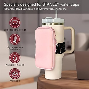 Water Bottle Pouch for Stanley, Water Bottle Accessories, Stanley Fanny Pack, Stanley Tumbler Accessories, Stanley Cup Pouch, Gym Accessories for Women, Stanley 40oz Accessories - Pink Dusk