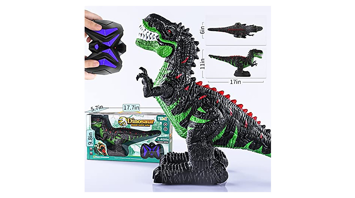 TEMI Remote Control Dinosaur T-Rex Toy for Kids 6+ | Realistic Lights ...