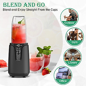 Portable Blender for Shakes and Smoothies, 850W Personal Blenders for Kitchen, 6 Blades Smoothie Blender with Grinder, 2 * 20oz To-Go Cup,17 Pieces Countertop Blender for Fruit Protein Drink Baby Food