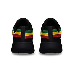 Lion Shoes Men Women Running Sneakers Casual Breathable Walking Tennis Shoes Jamaican Reggae African Gift Black Size 7.5