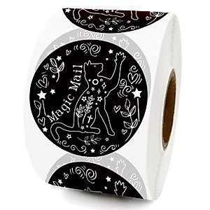 500 PCS Magic Mail Cute Cat Pattern Small Business Stickers, Online Retailers Thank You Stickers, Bakeries Packaging Stickers, Envelopes Stickers, Mail Envelopes Shipping Stickers for Small Business