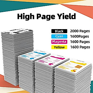 Topkolor 962XL Ink Cartridges Combo Pack Compatible HP 962 XL Compatible HP 9015e 9018e 9015 9018 9010 9020 9012 e Series Printer, 5 Pack