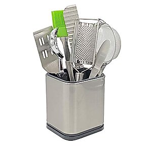 WSKC Flatware Holder Stainless Steel Small Utensil Crock - 4.6 Tall