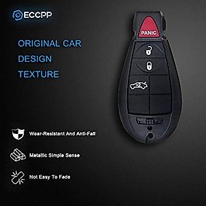 ECCPP Uncut Ignition Key Fob 4 Buttons 433MHz Key Remote fit for Antitheft Keyless Entry Systems 2012 for Dodge Key Remote M3N5WY783X (Pack of 1)