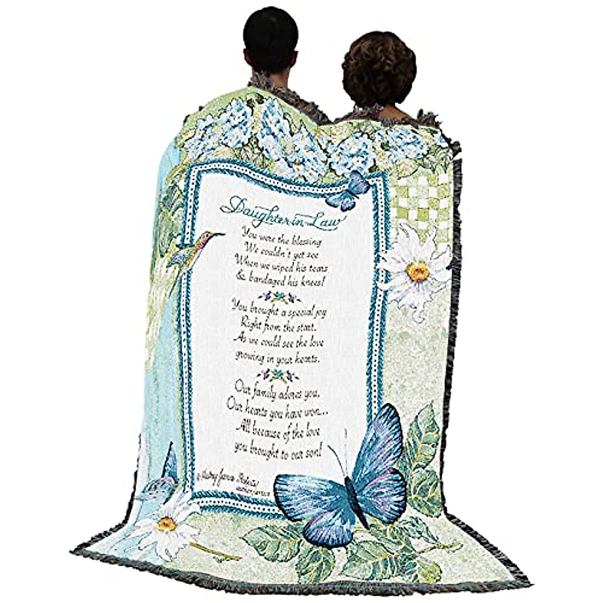 Pure Country Weavers Daughter-in-Law - Poem Blanket by Audrey Jean Roberts - Gift Tapestry Throw Woven from Cotton - Made in The USA (72x54)