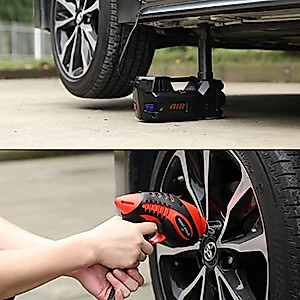 STANDTALL Electric Car Jack 5 Ton 12V Electric Car Jack Kit with Electric Impact Wrench and Tire Inflator Pump for Car Tire Change Garage Repair