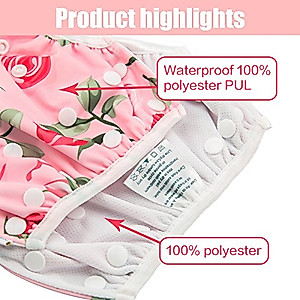 Babygoal Baby Swim Diapers, Reusable Adjustable Swim Underwear Fits 0-8M Boys Girls for Baby Gifts and Swimming Lessons 2 Pack 2SWF07