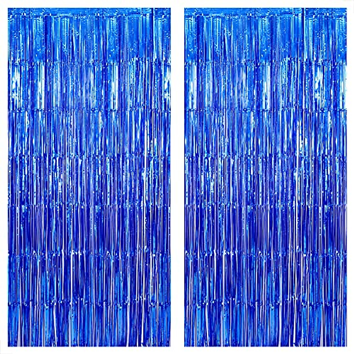 XtraLarge, Blue Foil Fringe Curtain - 8x3.2 Feet, Pack of 2 | Huge Silver 1 Balloon for First Birthday - Pack of 22 | Blue Fringe Curtain, First Birthday Balloons for 1st Birthday Decorations for Boys
