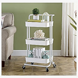 BHVXW Mobile Kitchen Shelf Trolley Household Storage Shelf with Wheeled Trolley (Color : OneColor, Size : 87 * 42 * 35cm)
