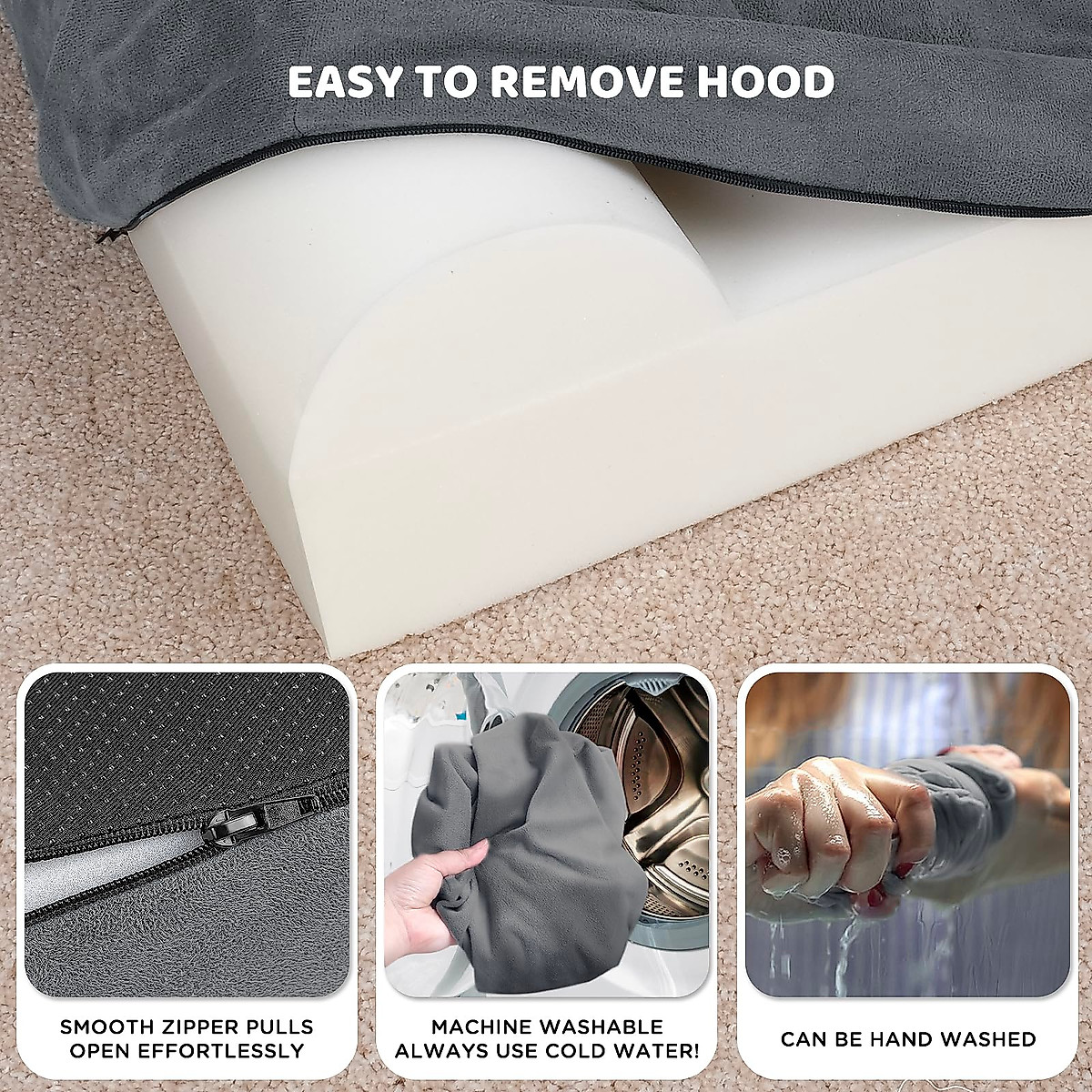 DREAMANIA Orthopedic Dog Bed for Medium, Large and Extra Large Dogs, Luxury Foam Pet Bed Mat with Durable Removable Cover, Non-Slip Bottom, Machine Washable (XXL(50.2"x36.6"x3.7"))