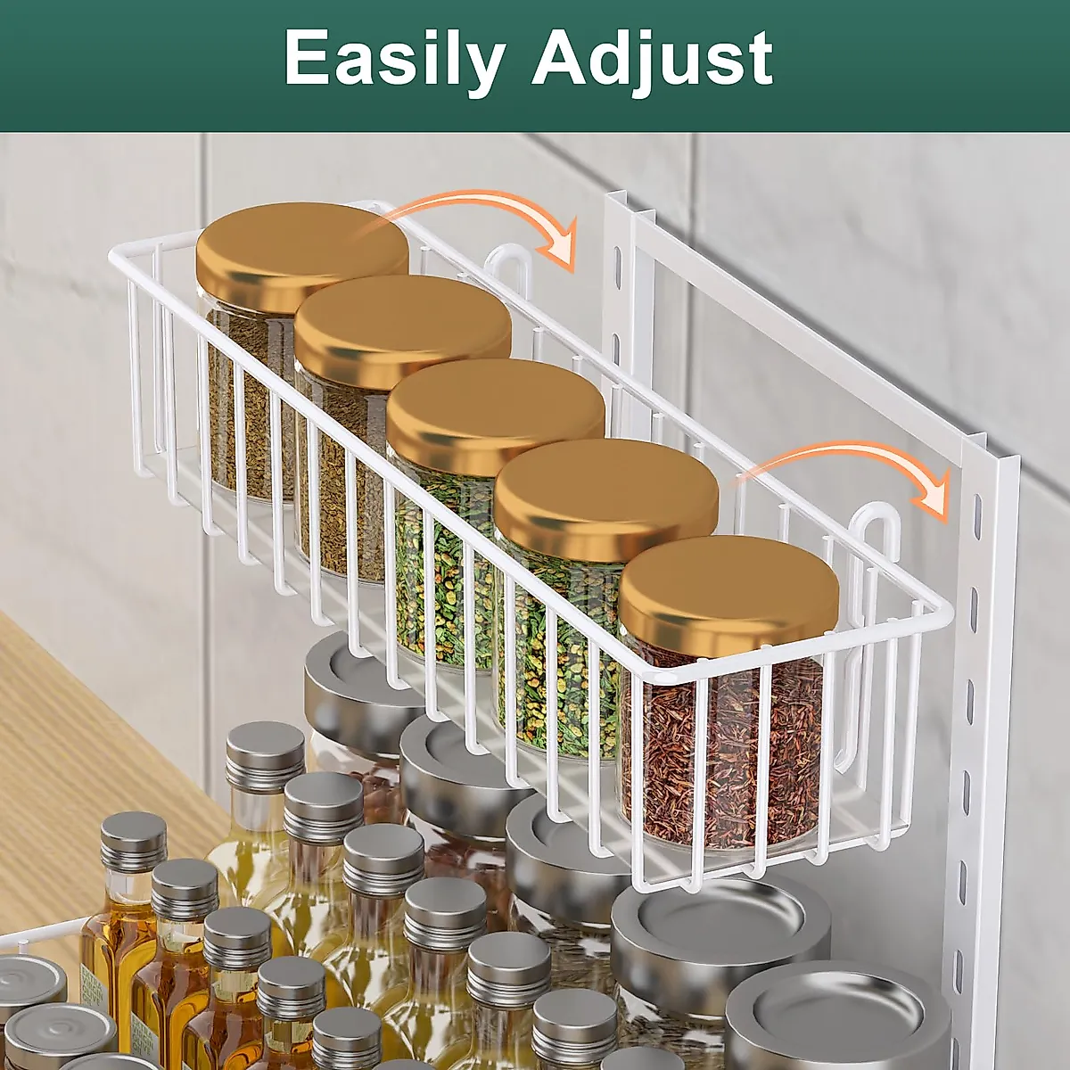 Beainbox Under Sink Organizer, Adjustable Metal Under Sink Storage, Put Out Sink Cabinet Organizer of Kitchen Bathroom