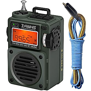 ZHIWHIS Shortwave Radio, MP3 Player with Weather Radios Portable AM FM, Retro Bluetooth Speaker with 6 EQ Modes, Rechargeable Alarm Clock Receiver with Sleep Time and NOAA Alerts ZWS-701