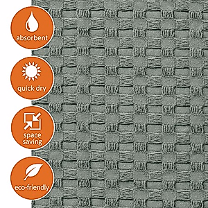 GILDEN TREE Waffle Towel Quick Dry Thin Exfoliating Washcloths for Face Body, Modern Style (Sage Grey)