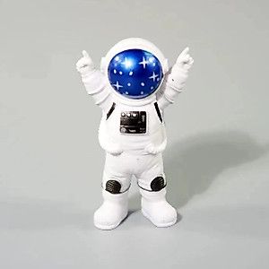 [ 3Pcs ] Astronaut Figurines Cake Topper Miniature Astronaut Toys Ornament Home Arts and Crafts Desktop Accessories Tabletop Decoration Spaceman Party Gifts(blue)
