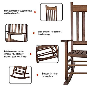 HOMESTEAD Wooden Rocking Chair, Brown