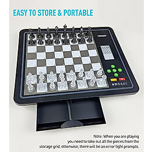 Vonset Core L6 Computer Chess Game Electronic Chess Set Computer Chess Board with LED Light Chess Computer for Adults and Kids with Double Queen Pieces for Beginners