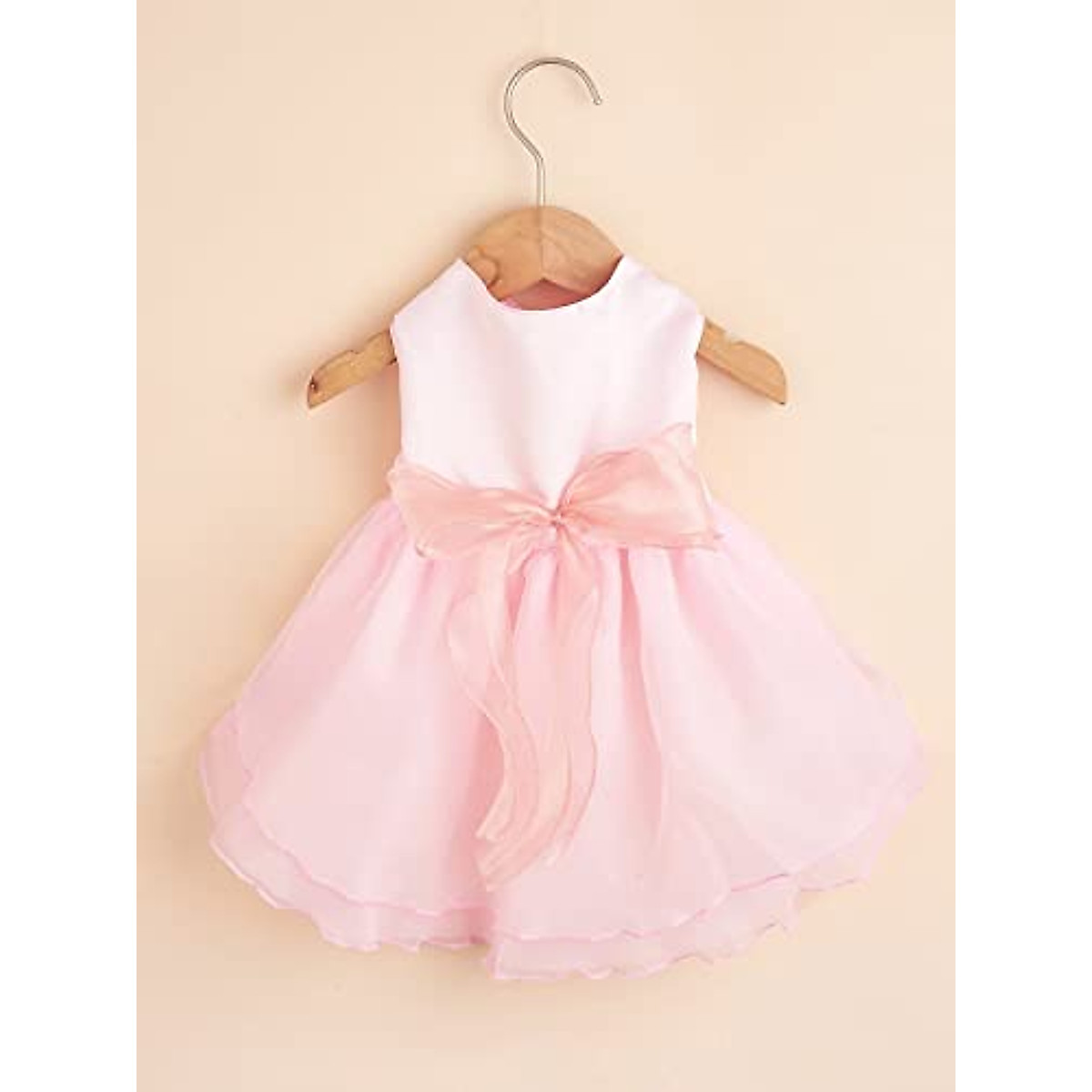 QWINEE Bowknot Decor Dog Dresses Contrast Mesh Kitten Puppy Princess Dress Small Medium Dog Kitten Skirt Costume Sundress Pink A XS