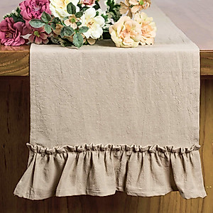 Letjolt Cotton Shabby Chic Table Runner Farmhouse Table Runner 12x72 Inches Rustic Table Ornaments, Natural