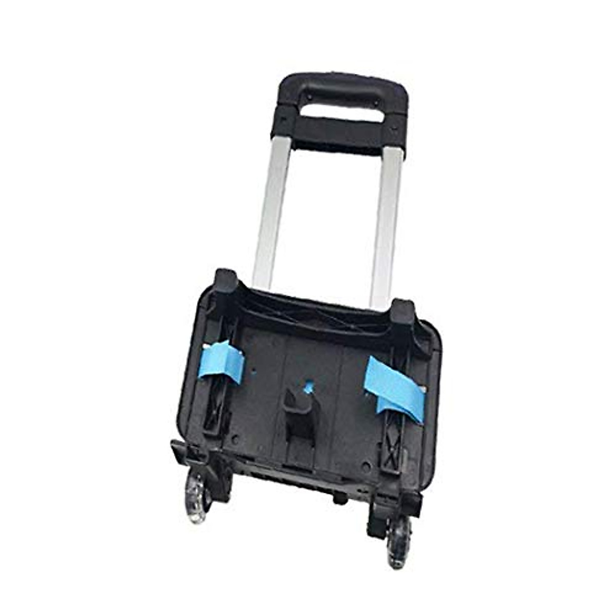 Backpack Hand Truck Wheeled Cart Trolley Hand Aluminium Alloy Folding Trolley Cart for Schoolbag/Backpack (Black with Two Wheels)