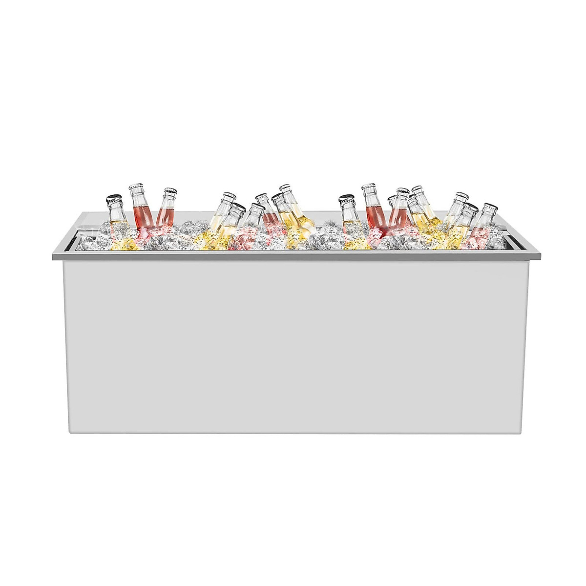 Drop in Ice Chest 104L Drop-in freezer Stainless Steel Ice Cooler Double-walled Design Built-in Thickened Foam Outdoor Kitchen for Cold Wine Beverage