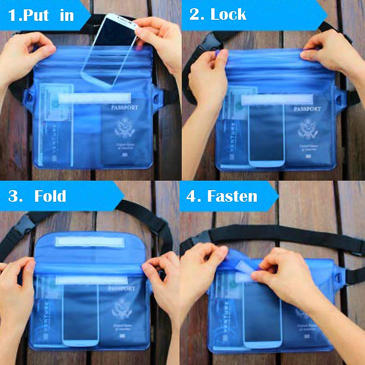 Tonando Waterproof Bags with Waist Shoulder Strap Best Dry Pouch Case to Keep Phone and Valuables Dry and Safe Perfect for Boating Swimming Snorkeling Kayaking Beach Water Parks