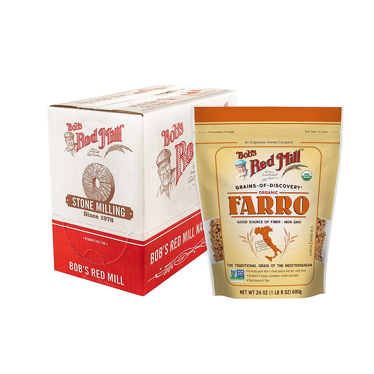 Bob's Red Mill Organic Farro Grain, 24-ounce (Pack of 4)