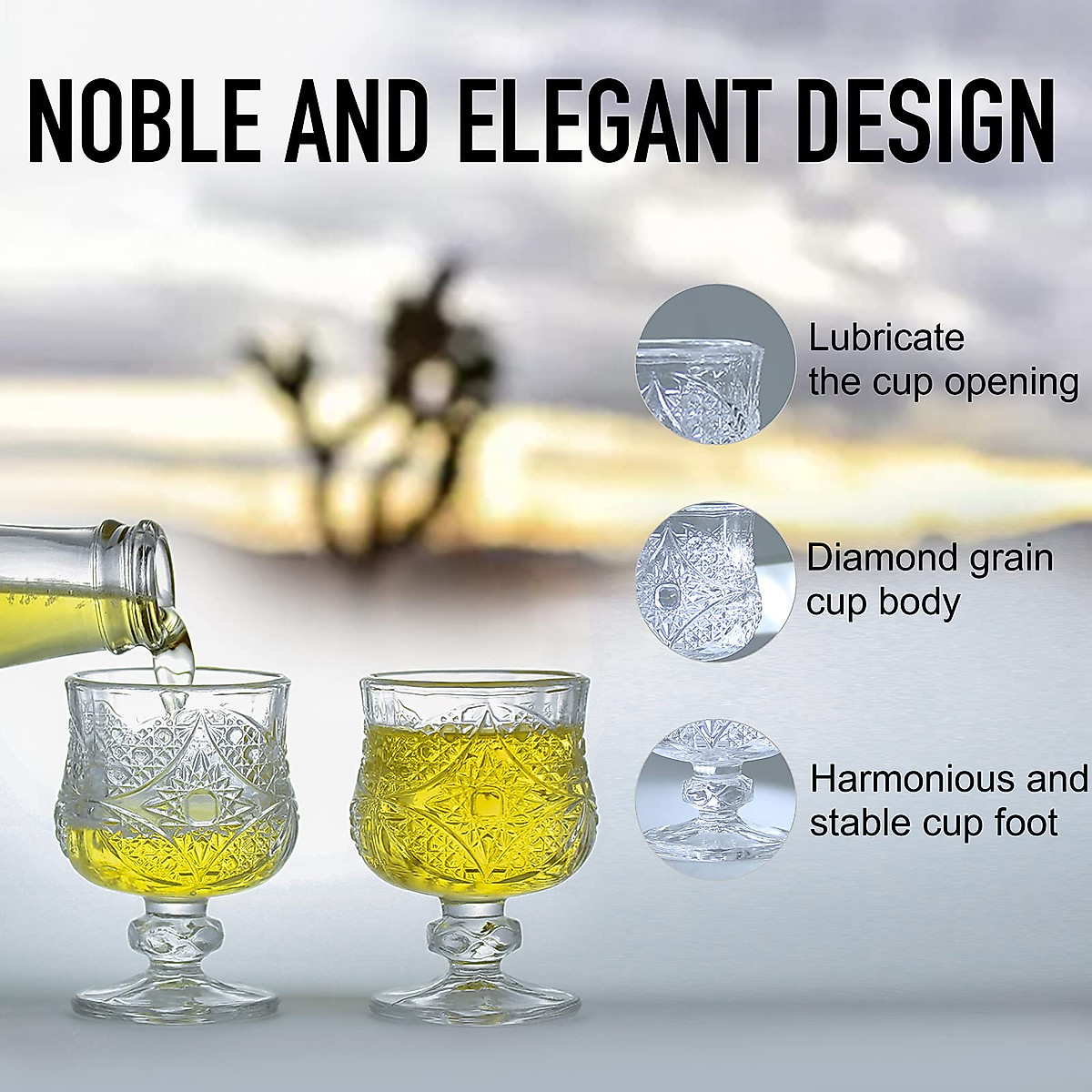 Soopiiso Cordial Glasses,1.7oz/50ml,Shot Glasses Set of 8,shot glasses with stem/tequila shot glasses/Sherry glasses