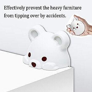 Child Safety Cabinet Locks, Cabinet Wall Anchors Protect Toddler and Pet from Falling Furniture, 2-Pack Baby Anti-Tip Furniture Anchor Straps, for Cabinets Drawers Fridge, Easy Installation（White）…