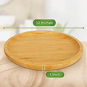 Bathroom Vanity Tray, Bamboo Vanity Tray, Waterproof and Sturdy Round Vanity Trays for Bathroom, Multifunctional Decorative Trays, Versatile to Use in The Kitchen, Bedroom, or Living Room