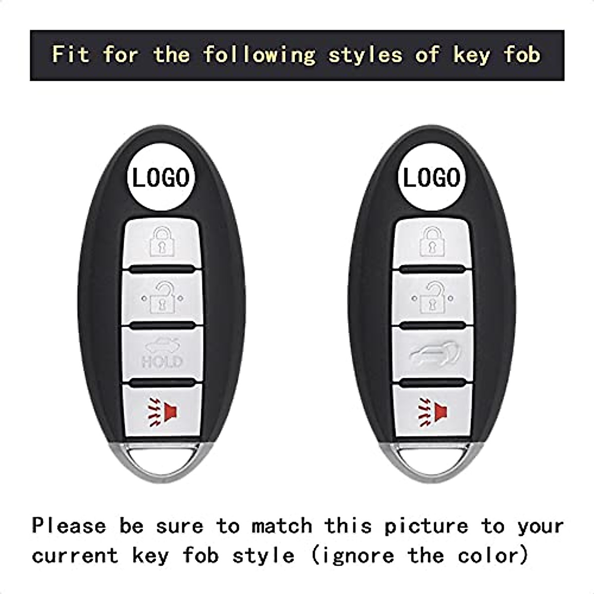 TANGSEN Smart Key Fob Case for INFINITI EX FX X G JX M Q QX SERIES for NISSAN ALTIMA COUPE ARMADA GT-R MAXIMA MURANO CROSS CABRIOLET PATHFINDER ROGUE SENTRA VERSA 4 Button Keyless Entry Remote Cover