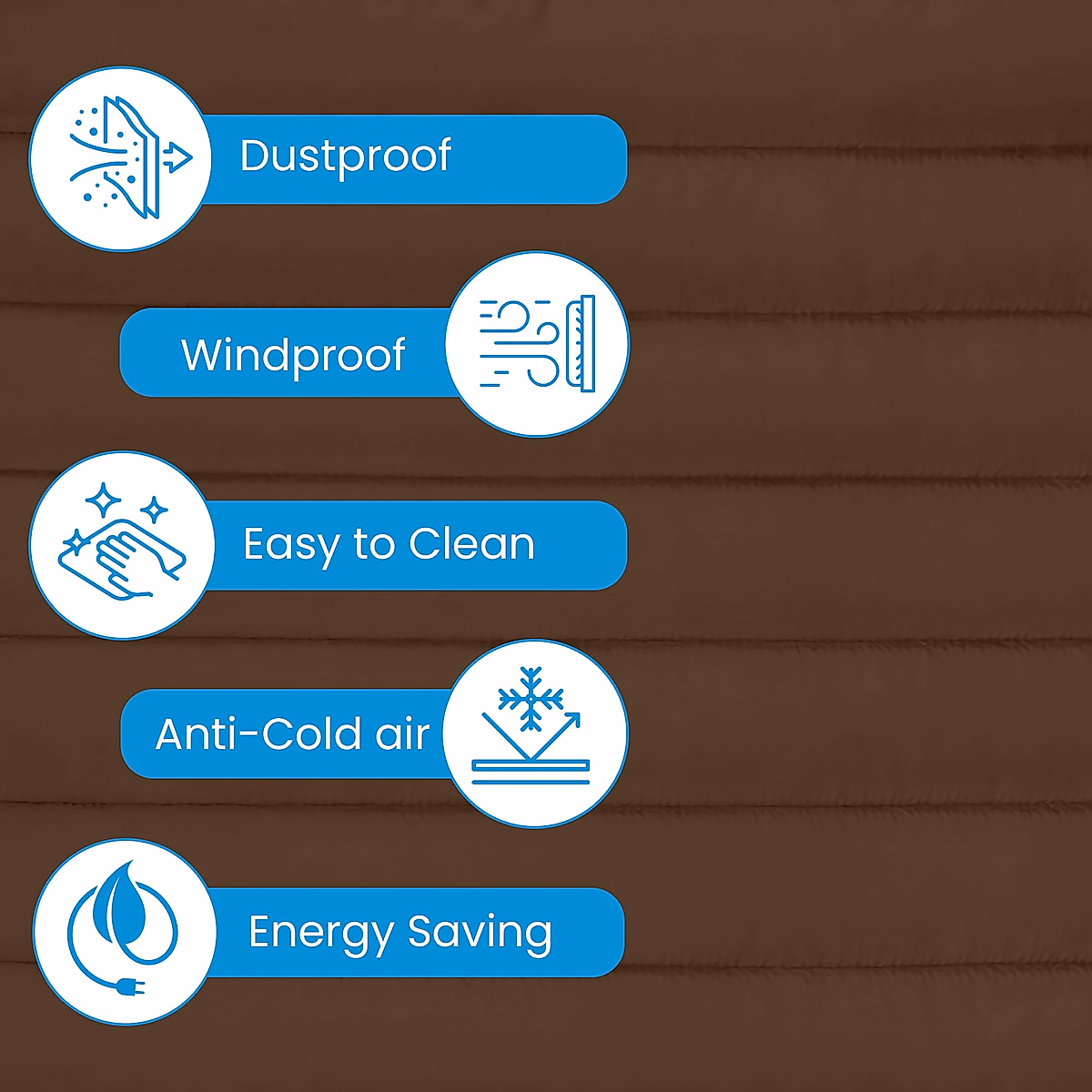 BlueStars Window Air Conditioner Cover Indoor - Inside AC Cover for Winter Protection - Triple Layers Insulation with Free Drawstring - 17" x 13" x 3.5", Brown