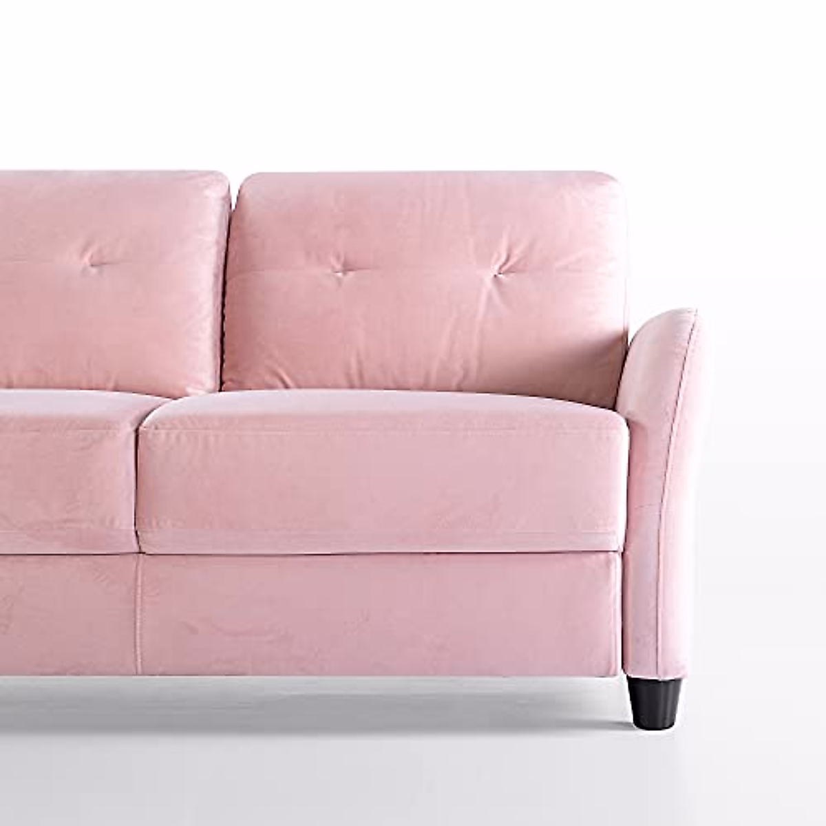 ZINUS Ricardo Velvet Loveseat Sofa, Easy, Tool-Free Assembly, Blush Velvet
