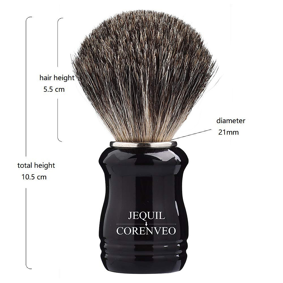Je&Co Shaving Set,Pure badger Hair Shaving Brush with Steel Stand and Steel Bowl