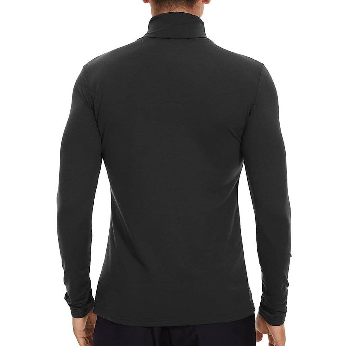 SIMIYA Mens Turtleneck Long Sleeve Shirts, Slim Fit Thermal Turtleneck for Men Basic Lightweight Thermal Underwear Top Black