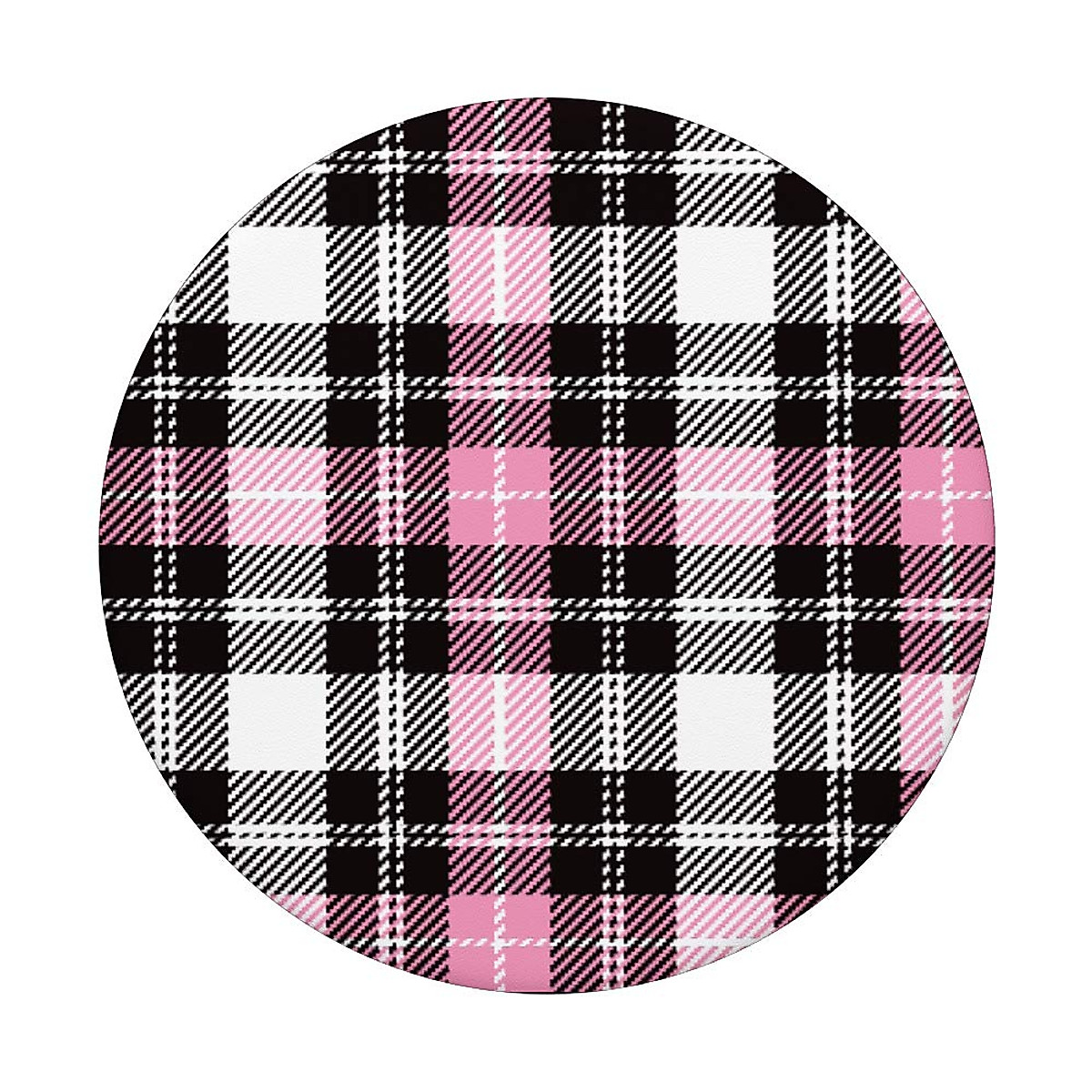 Pink and Black Plaid Tartan Pattern Preppy 80s 90s Design PopSockets PopGrip: Swappable Grip for Phones & Tablets