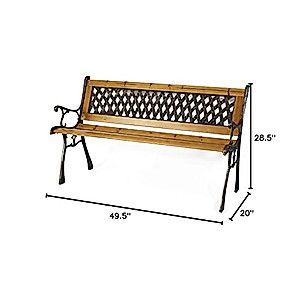 Gardenised Patio Garden Park Yard 49" Outdoor Wooden Bench
