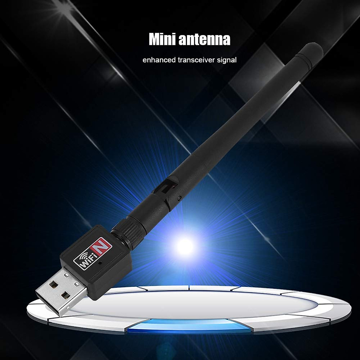 USB Adapter for PC,300Mbps USB2.0 2.4Ghz Network Card Adapter Dongle Transceiver,Support 64/128-Bit WEP,Support for Windows 2000/ Xp/Vista/7/8/10//Linux