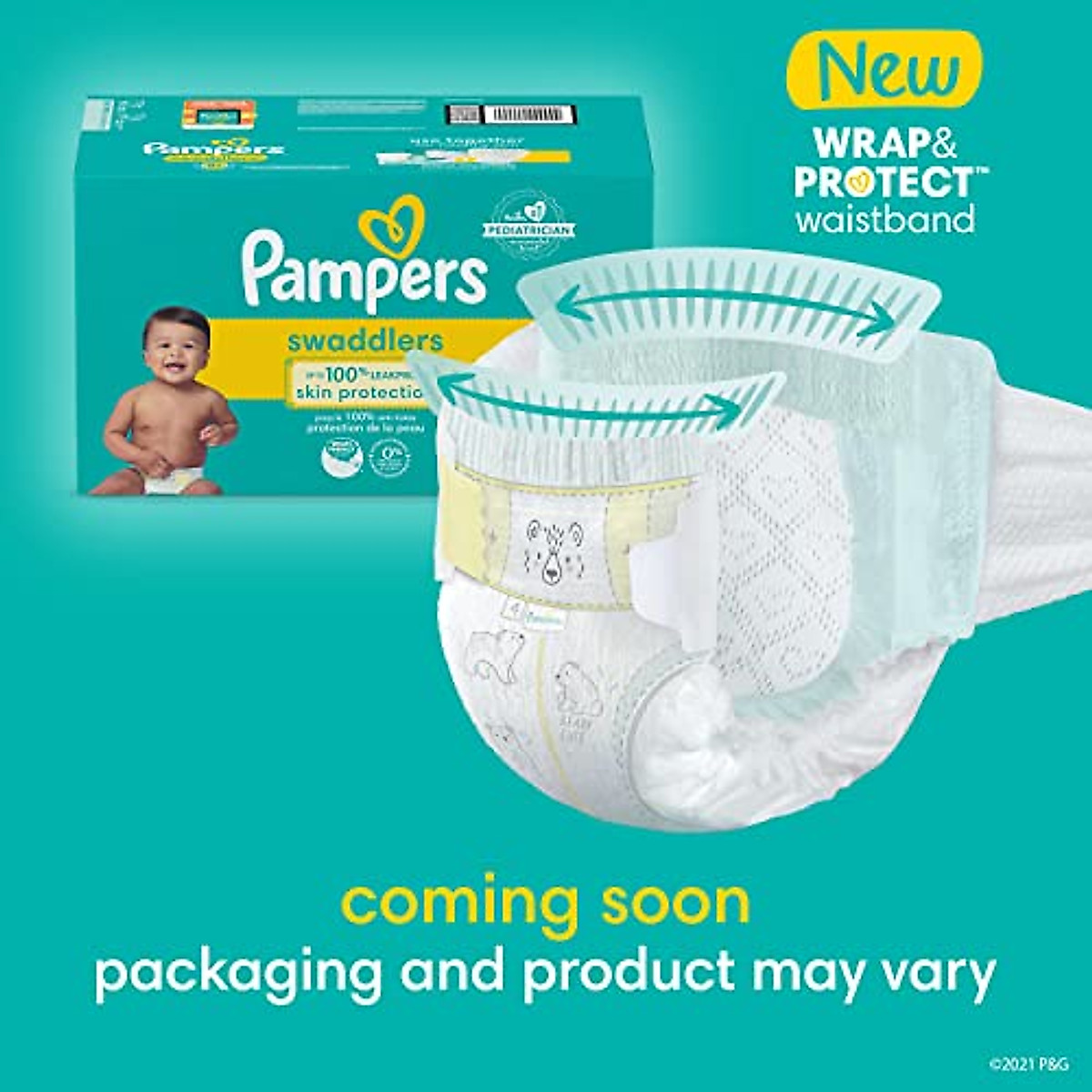 Pampers Swaddlers Disposable Baby Diapers Size 7, 2 Month Supply (2 x 88 Count) with Sensitive Water Based Baby Wipes, 12X Pop-Top Packs (864 Count)