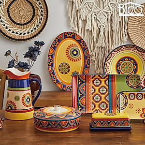 Bico Tunisian Ceramic 13 inch Serving Bowl, Microwave & Dishwasher Safe