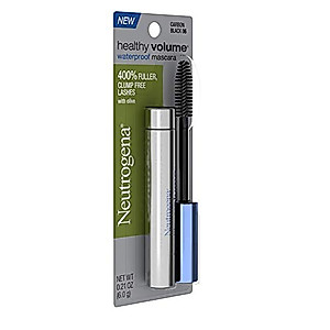 Neutrogena Healthy Volume Lash-Plumping Waterproof Mascara Volumizing And Conditioning Mascara With Olive Oil To Build Fuller Lashes Clump Smudge & Flake-Free Carbon Black 06 0.21 oz