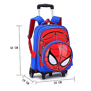 WZCSLM Anime School Bags student Oxford Cloth Vacation Backpack Travel Bag Luggage Trolley Case with Six Wheels Good friend's gift Laptop backpack (blue)