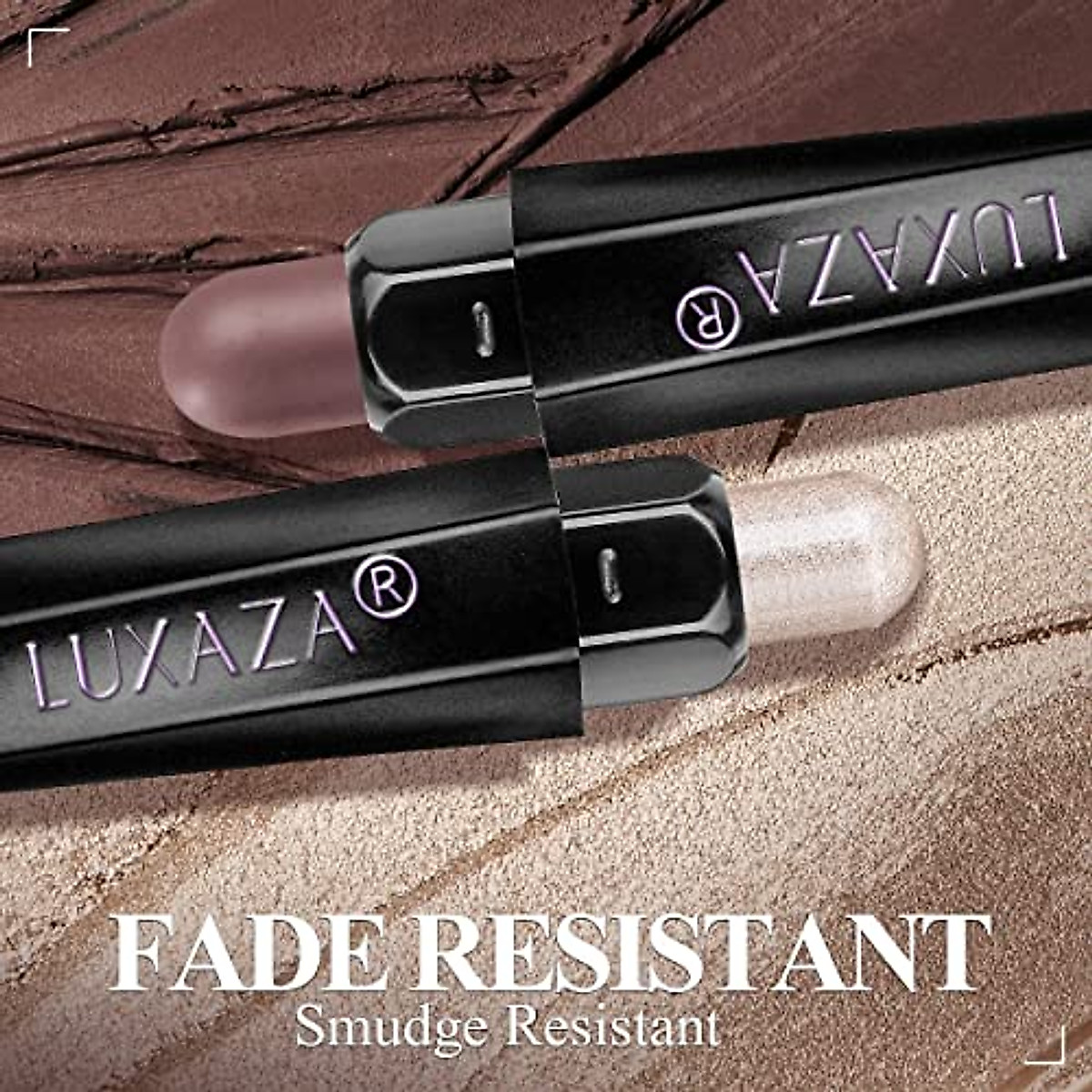 LUXAZA 10PCS Eyeshadow Stick,Shimmer And Matte Neutral Brown Eye Shadow Sticks Pencil Crayon, Eye Brightener Stick With Crease-proof Formula,Waterproof & Long Lasting