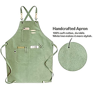 carrotez Adjustable Over sized Plus Size Canvas Apron with Pockets Men and Women Aprons