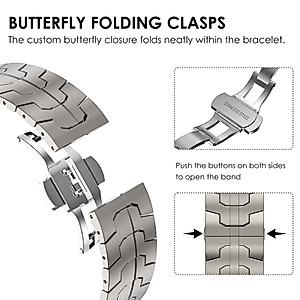 CHANCHY Titanium Band for Apple Watch Ultra 2 Band 49mm, Durable Lightweight Titanium Metal Strap for Apple Watch Series 10 9 8 7 SE2 SE 6 5 4 Ultra Ultra 2 Men (Titanium Edition, 49mm 46mm 45mm 44mm)