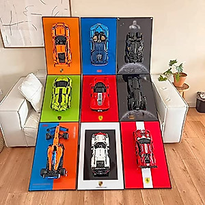 iLuane Display Wallboard for Lego McLaren Formula 1 Race Car 42141 Bundle with Lego 42083 Bugatti Chiron, Collectibles Display Wallboard for Building Blocks (Only Display Wallboard)