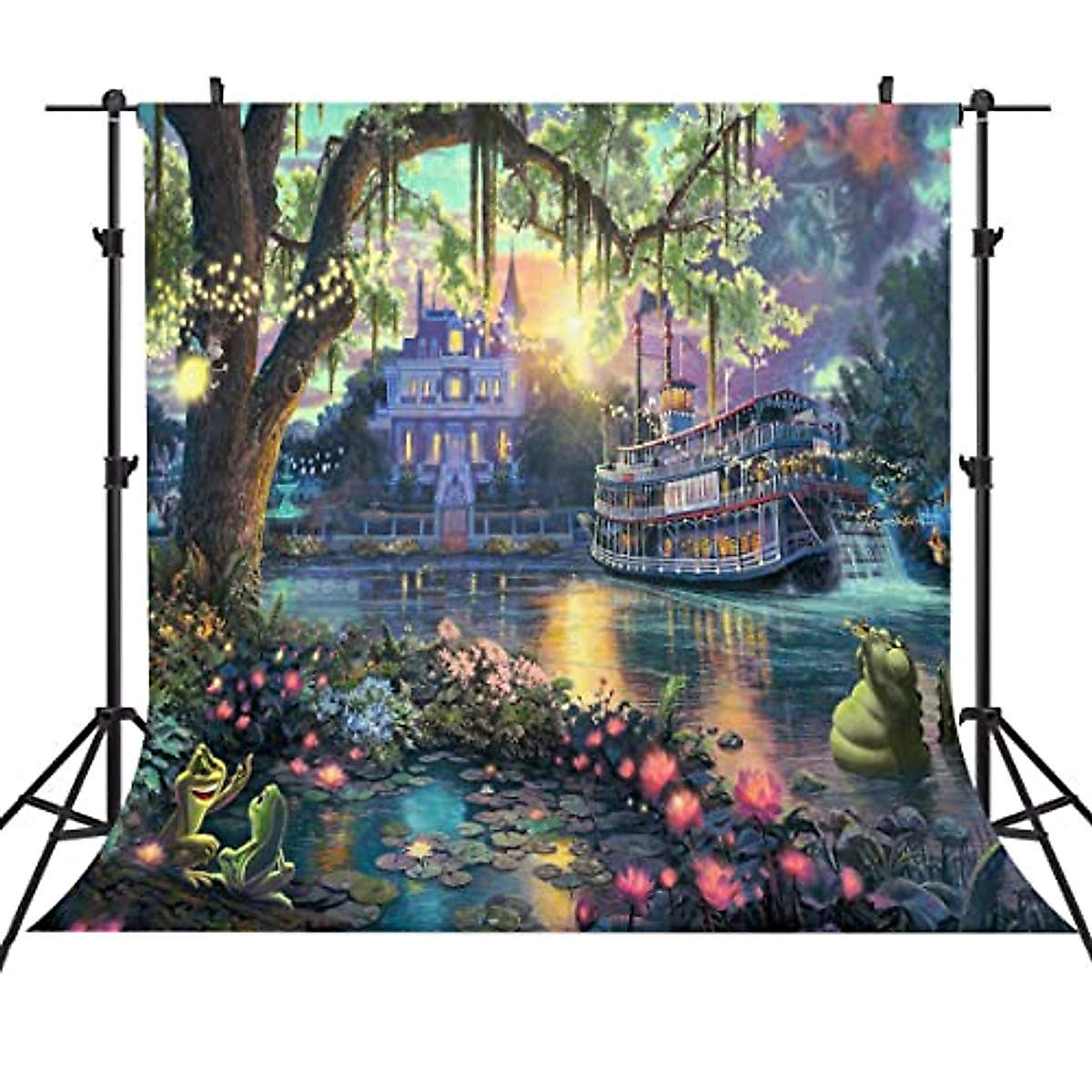 SSCSTS 6x6ft Palace Photography Background Fairy Tale Prince Princess Happiness Frog Castle Photography Background Studio Props LYST735
